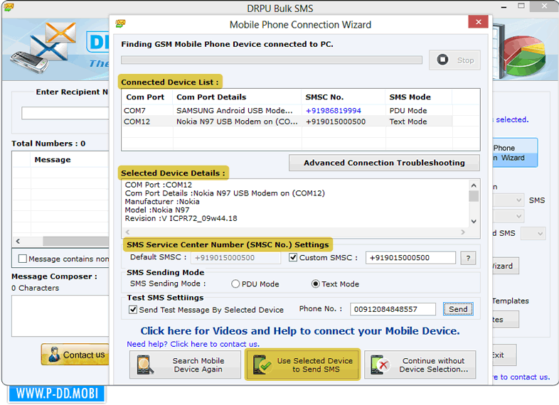 Bulk SMS Software for GSM Mobile Phones screenshots SMS gateway program